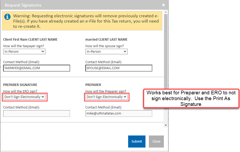 Using E-Signature – MyTaxProgram