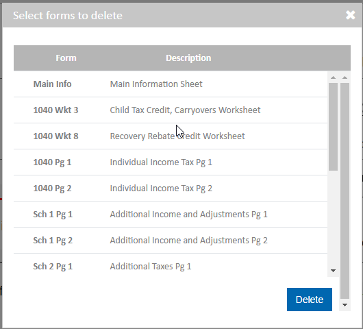 Forms Tree - Forms List – MyTaxProgram